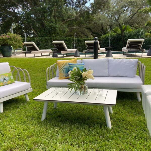 Provence sofa - White rental - Bubble Design Rentals