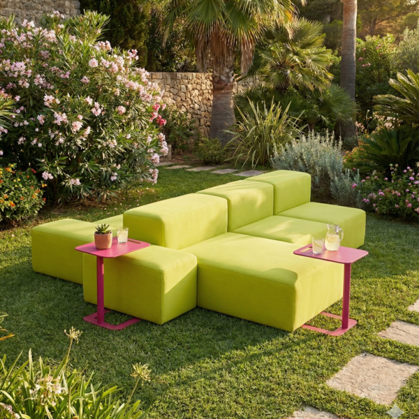 Pixel side table - Colors rental - Bubble Design Rentals